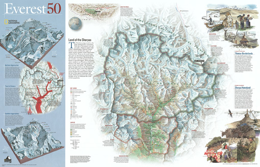 Mapa Mount Everest | nastennemapy.cz