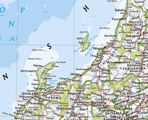 Nástěnná mapa Japonska | nastennemapy.cz