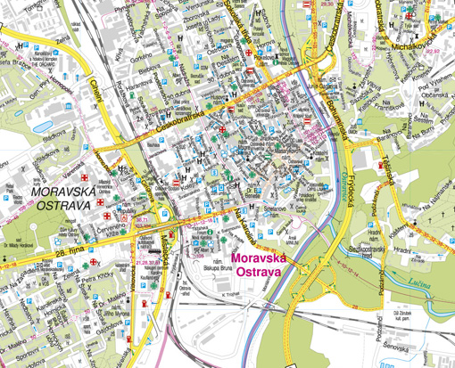 Nástěnná mapa Ostrava | nastennemapy.cz