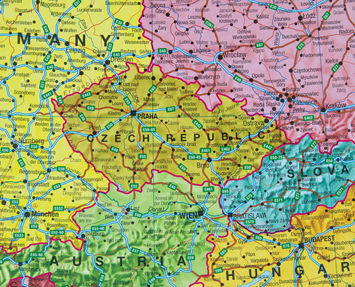 Politická nástěnná mapa Evropy CE3200 | nastennemapy.cz