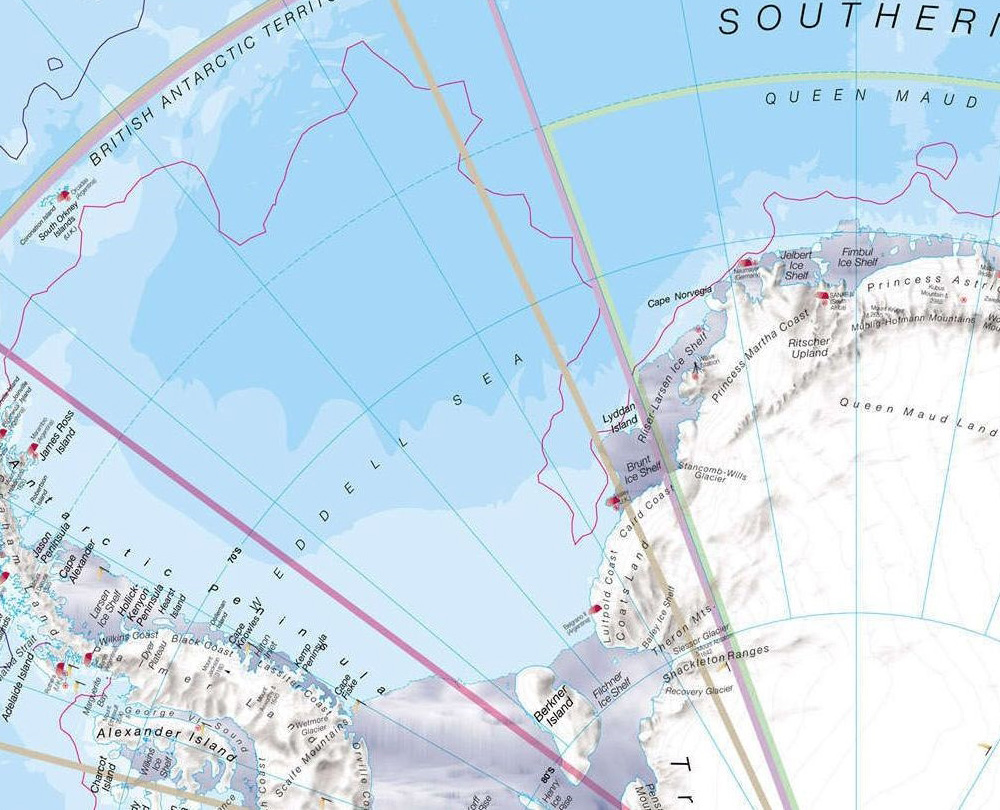 Nástěnná mapa Antarktidy | nastennemapy.cz