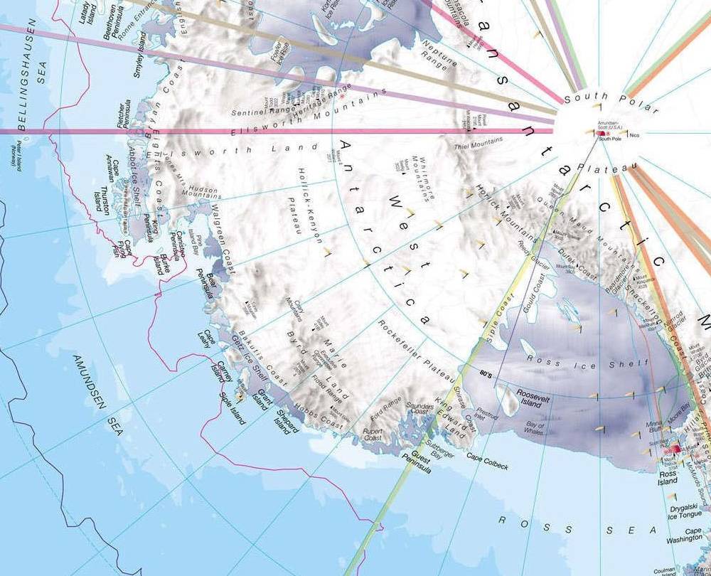 Nástěnná mapa Antarktida | Nástěnné mapy.cz