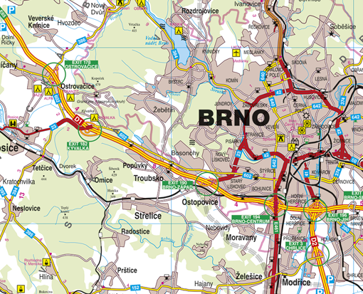 Nástěnná mapa Brno velká – 2. jakost | nastennemapy.cz