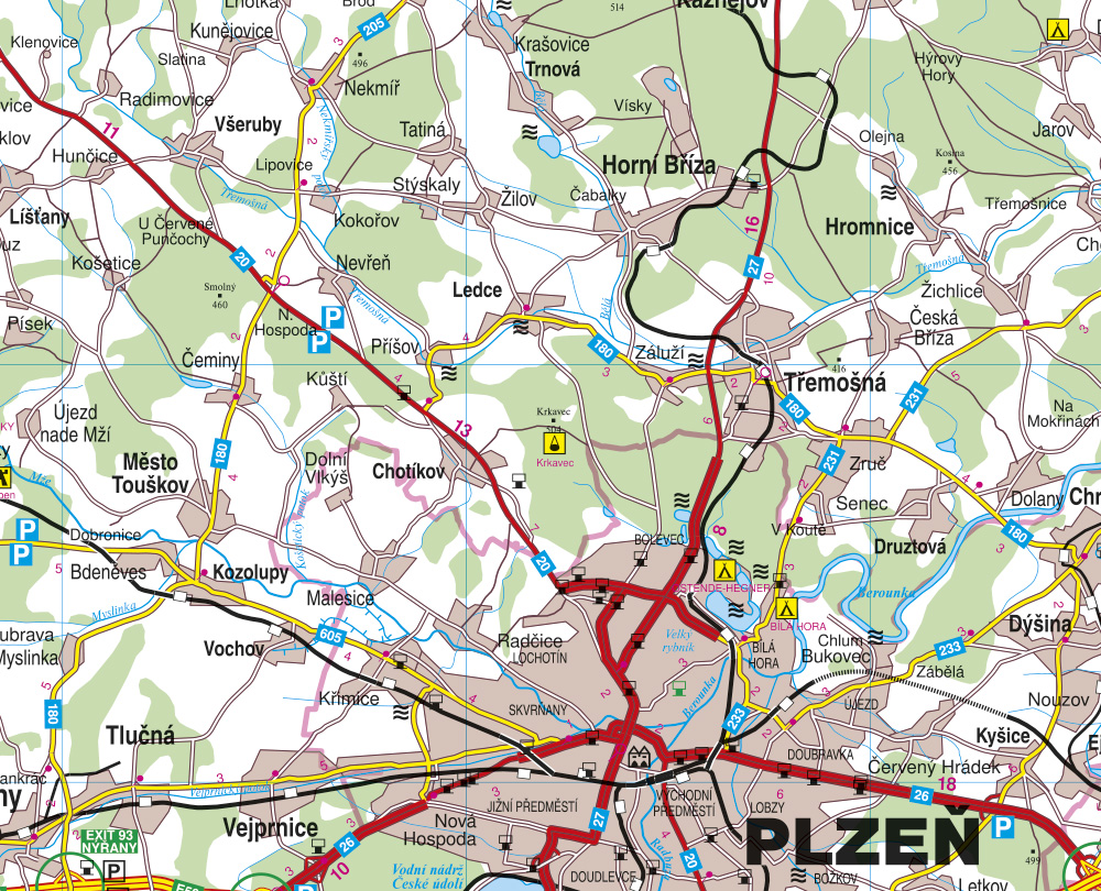 Nástěnná mapa Plzeňský kraj (PF) | nastennemapy.cz