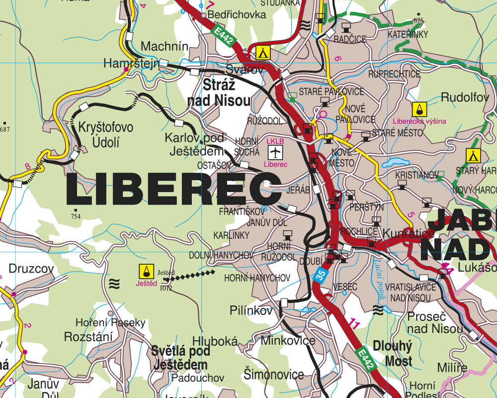 Nástěnná mapa Liberecký kraj (PF) | nastennemapy.cz