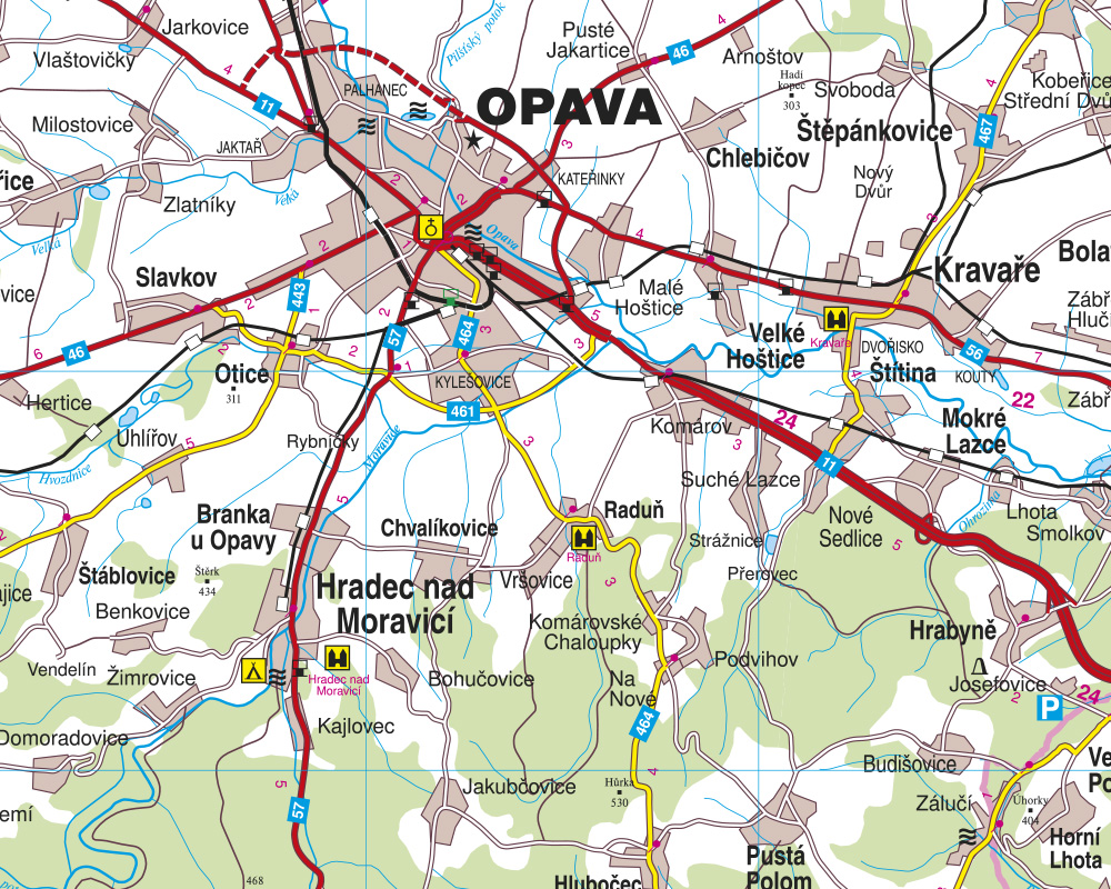 Nástěnná mapa Moravskoslezský kraj (PF) | nastennemapy.cz