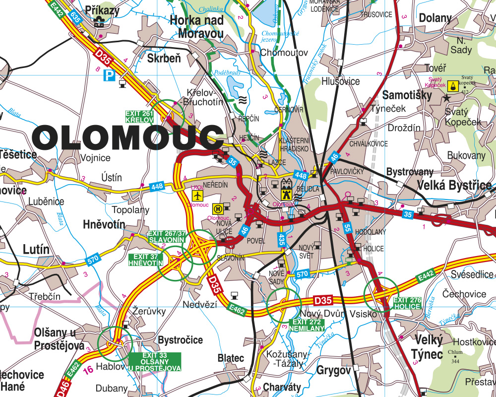 Nástěnná mapa Olomoucký kraj (PF) | nastennemapy.cz
