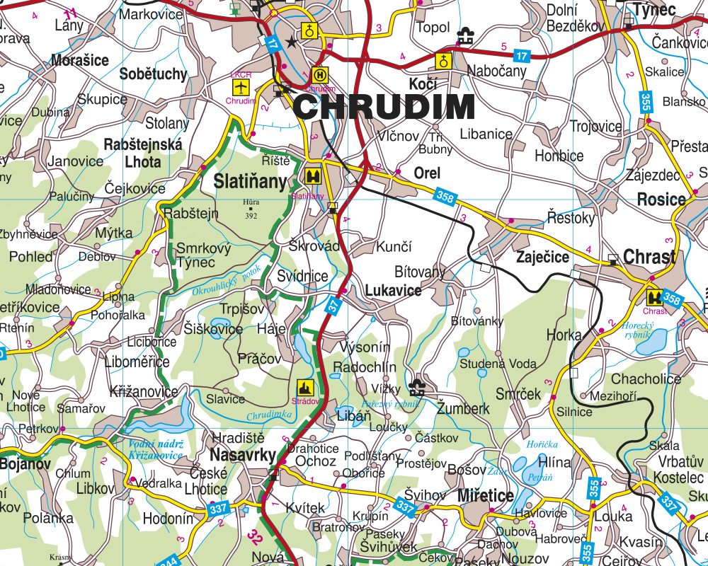 Nástěnná mapa Pardubický kraj (PF) | nastennemapy.cz