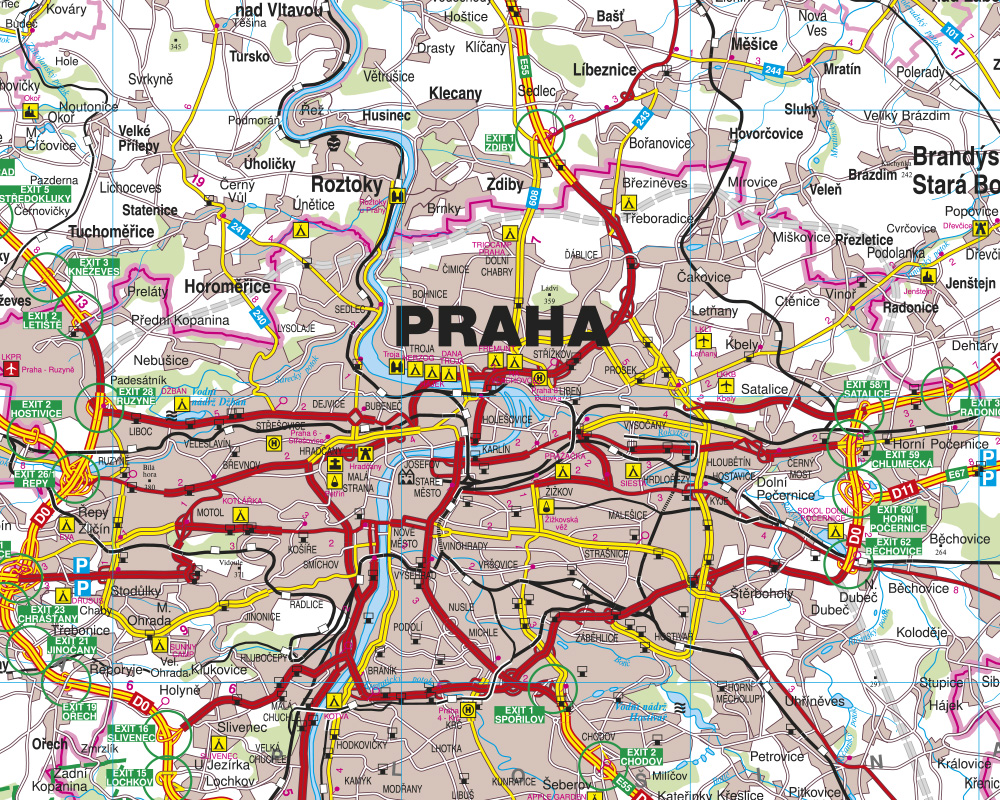 Nástěnná mapa Středočeský kraj (PF) | nastennemapy.cz