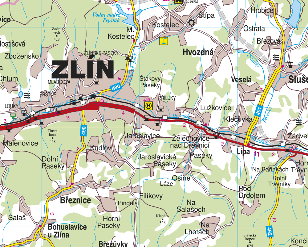 Nástěnná mapa Zlínský kraj (PF) | nastennemapy.cz