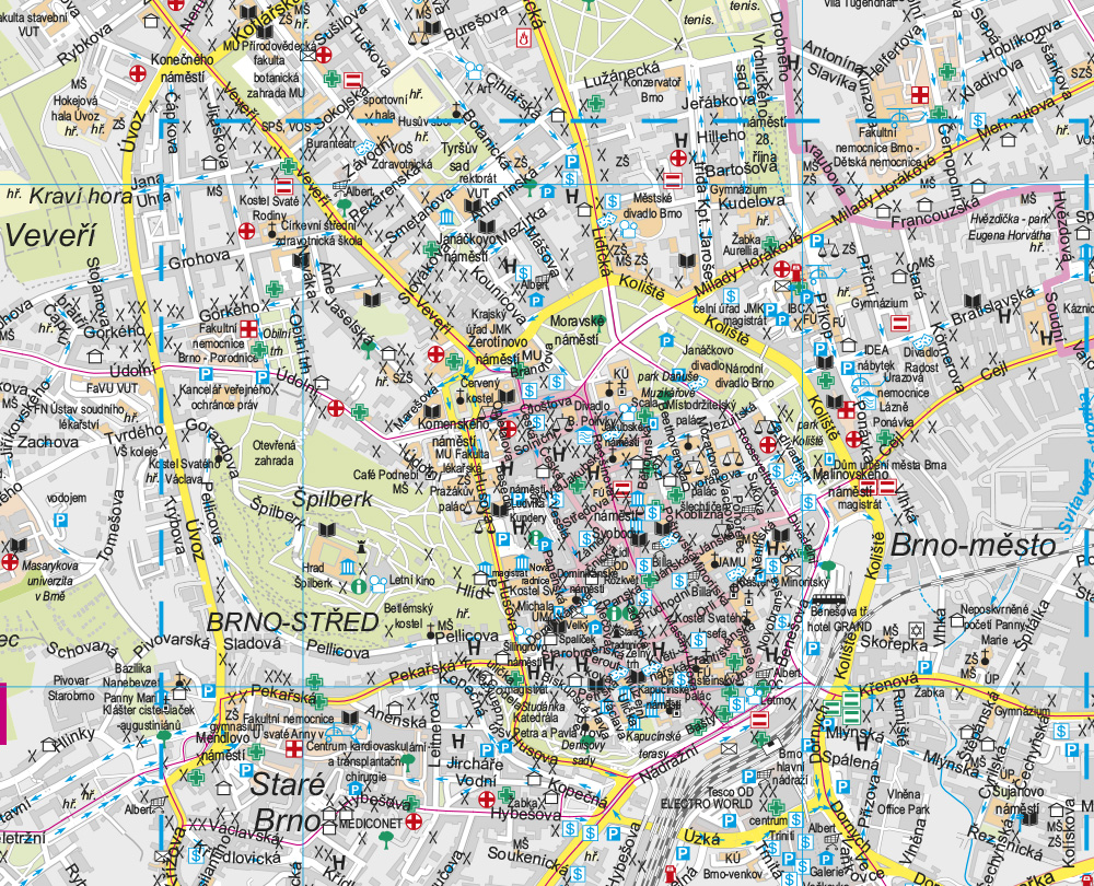 Nástěnná mapa Brno velká | nastennemapy.cz