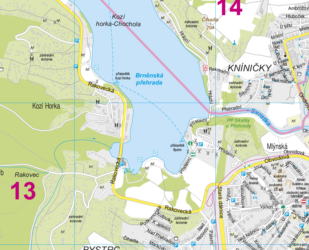 Nástěnná mapa Brno velká | nastennemapy.cz