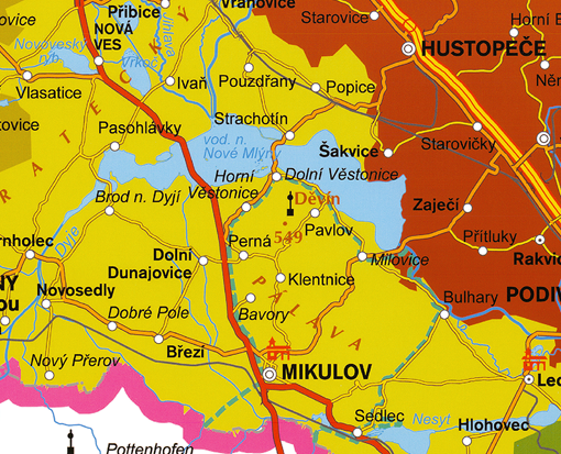 Vinařská nástěnná mapa Moravy | nastennemapy.cz