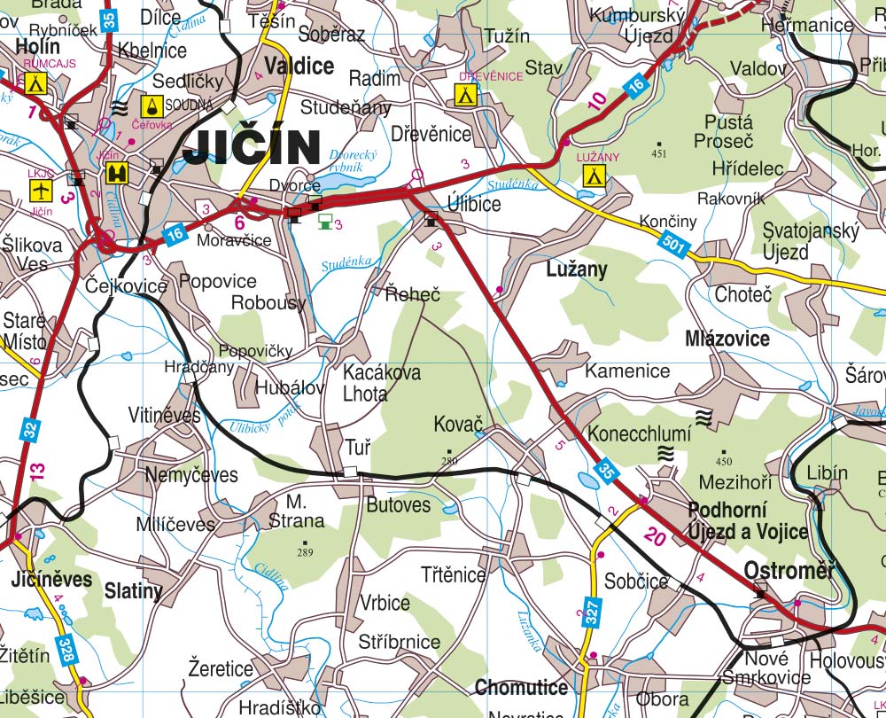 Nástěnná mapa Královéhradecký kraj (PF) | nastennemapy.cz