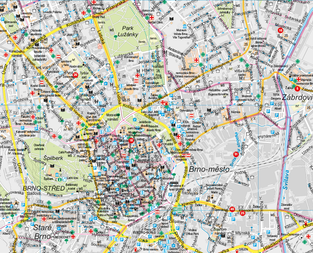 Nástěnná mapa Brno | nastennemapy.cz