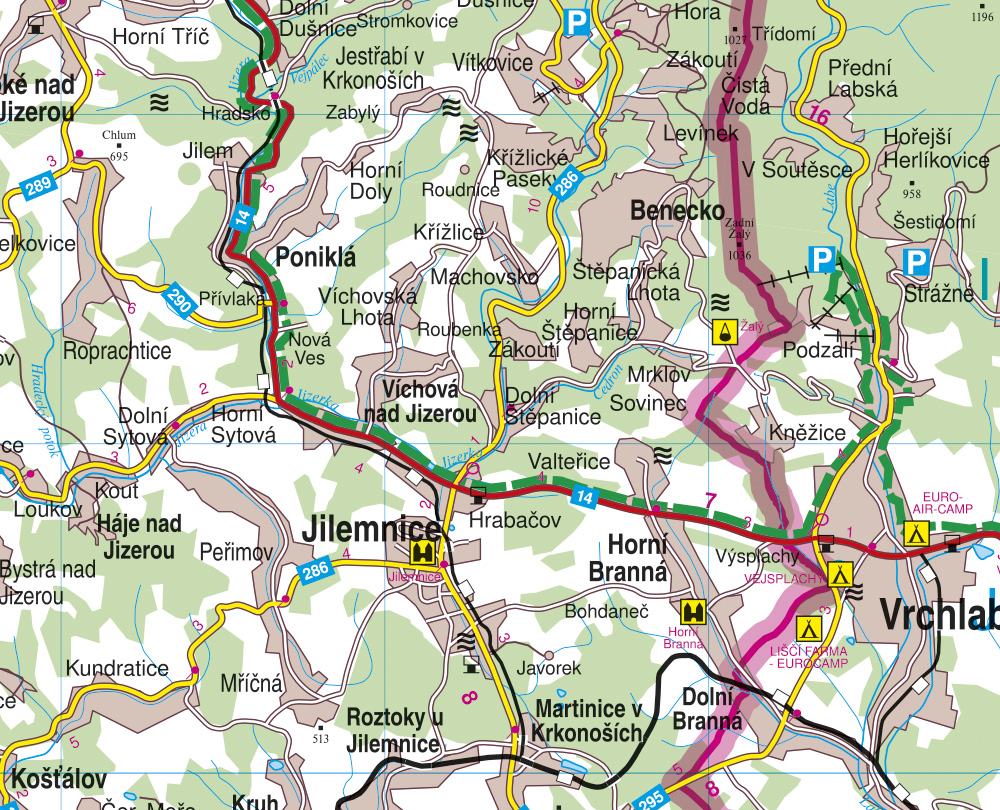 Nástěnná mapa Liberecký kraj (PF) - 2. jakost | nastennemapy.cz