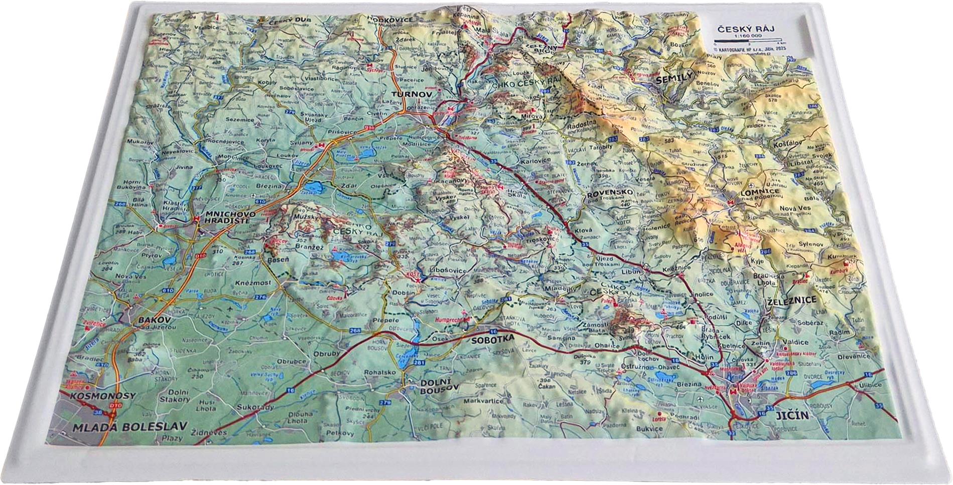 Plastická mapa Český ráj | nastennemapy.cz