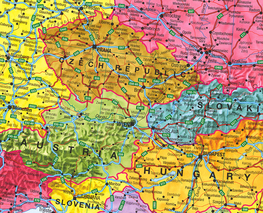 Politická nástěnná mapa Evropy CE3200 - výprodej | nastennemapy.cz
