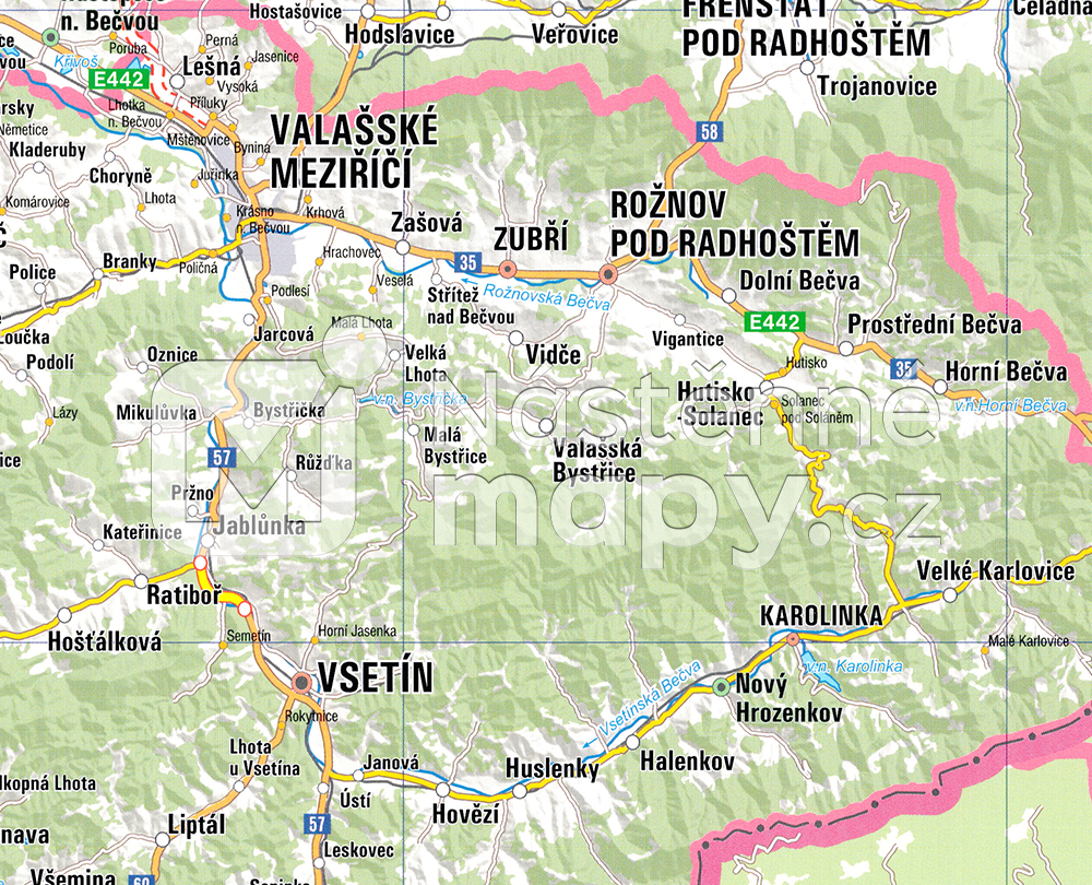 Nástěnná mapa MORAVA | Nástěnné mapy.cz