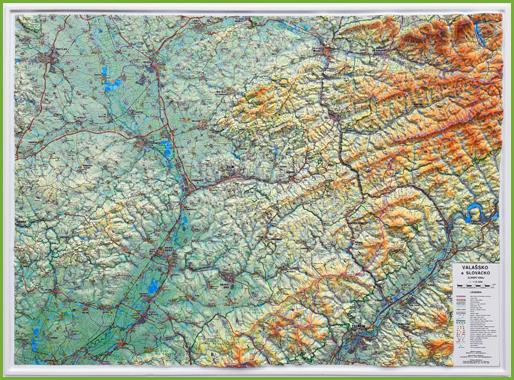Plastická mapa Valašsko, Slovácko | Nástěnné mapy.cz